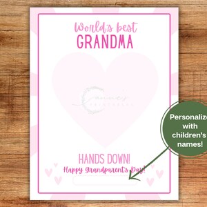 World's Best Grandparent Handprint Craft Card From Child, Toddler, Baby ...