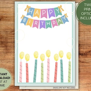Happy Birthday Candle Fingerprint Card L Kid, Toddler, Child ...