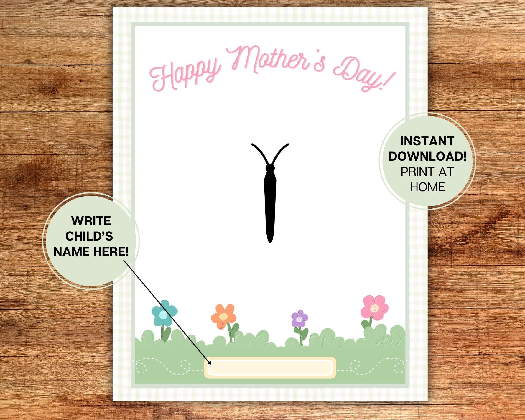 Mother's Day Butterfly Footprint Handprint Craft Card Mom Grandma Aunt ...