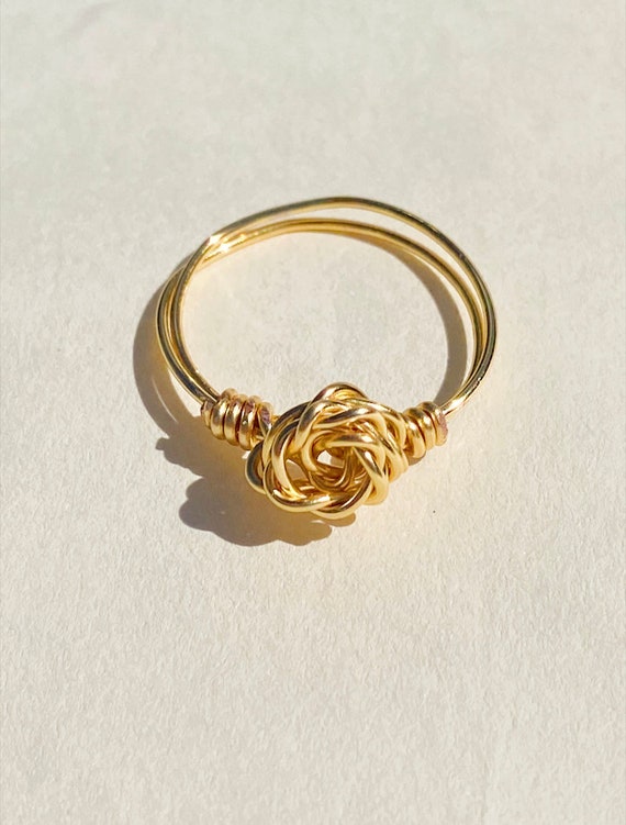 Gold Wire Flower Ring Twisted Wire Gold Ring Trendy Wire - Etsy