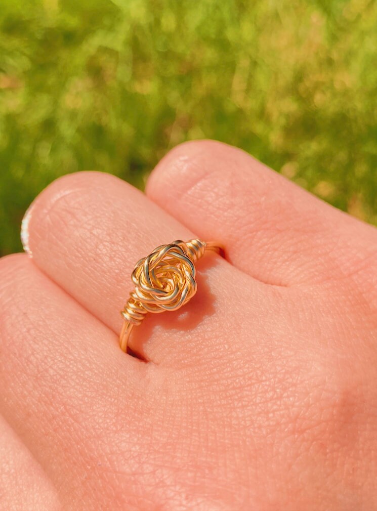 Gold Wire Flower Ring Twisted Wire Gold Ring Trendy Wire - Etsy