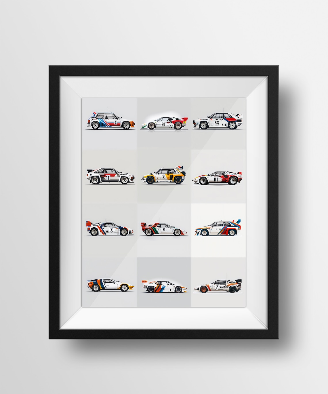 Collection of 1980s Group B Rally Cars Side View Classics Series Poster ...