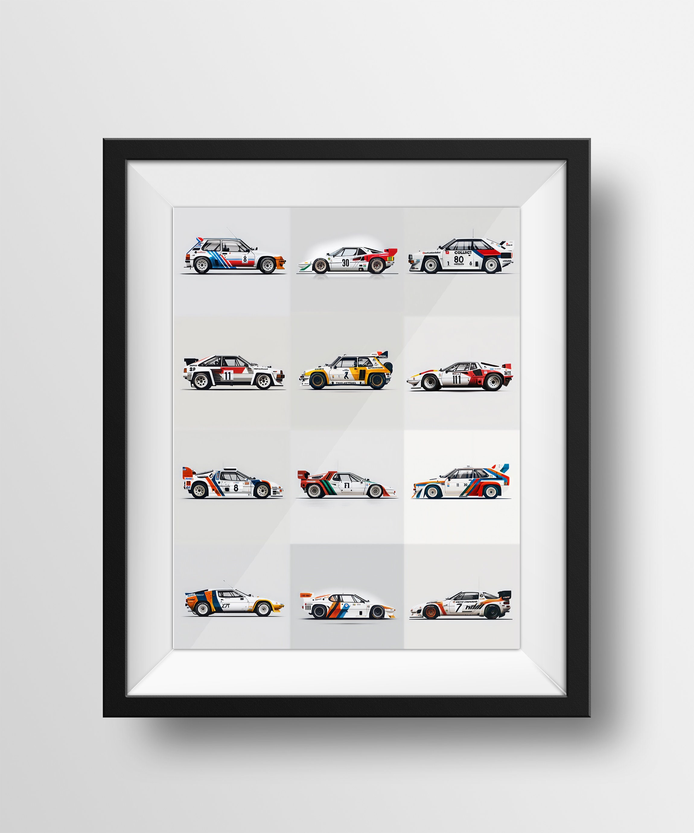 Collection of 1980s Group B Rally Cars Side View Classics Series Poster ...