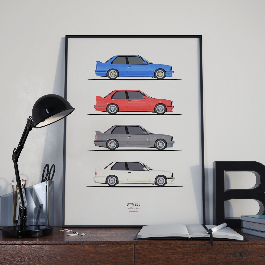 Printable BMW M3 E30 Poster DIGITAL Download Design for Boys Man Cave ...