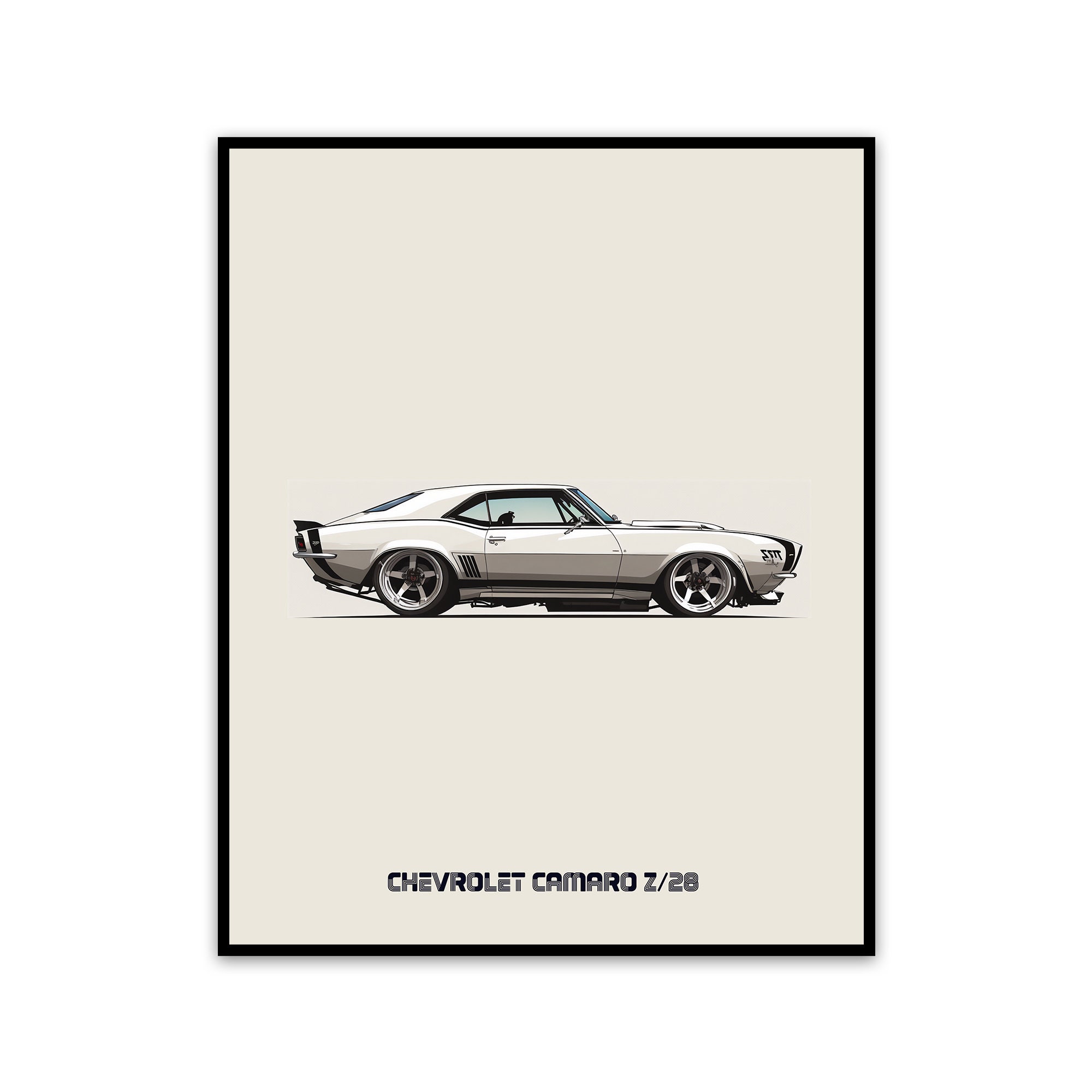 American Muscle Classic Cars Art Prints - Set of 6, Mustang, Camaro ...