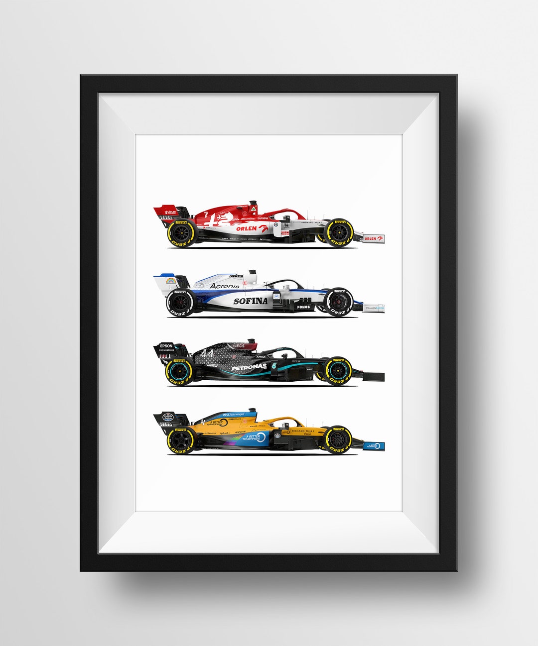 2021 Formula 1 Cars Stacked Variety Modern F1 Cars DIGITAL Download ...