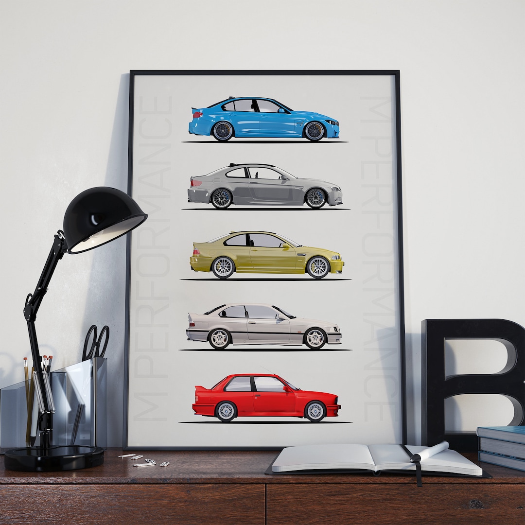 Printable BMW M3 M Performance Generation Evolution Poster DIGITAL ...
