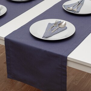 Modern Table Runner, Denim Blue Runner, Modern Dining Room Table Runner ...