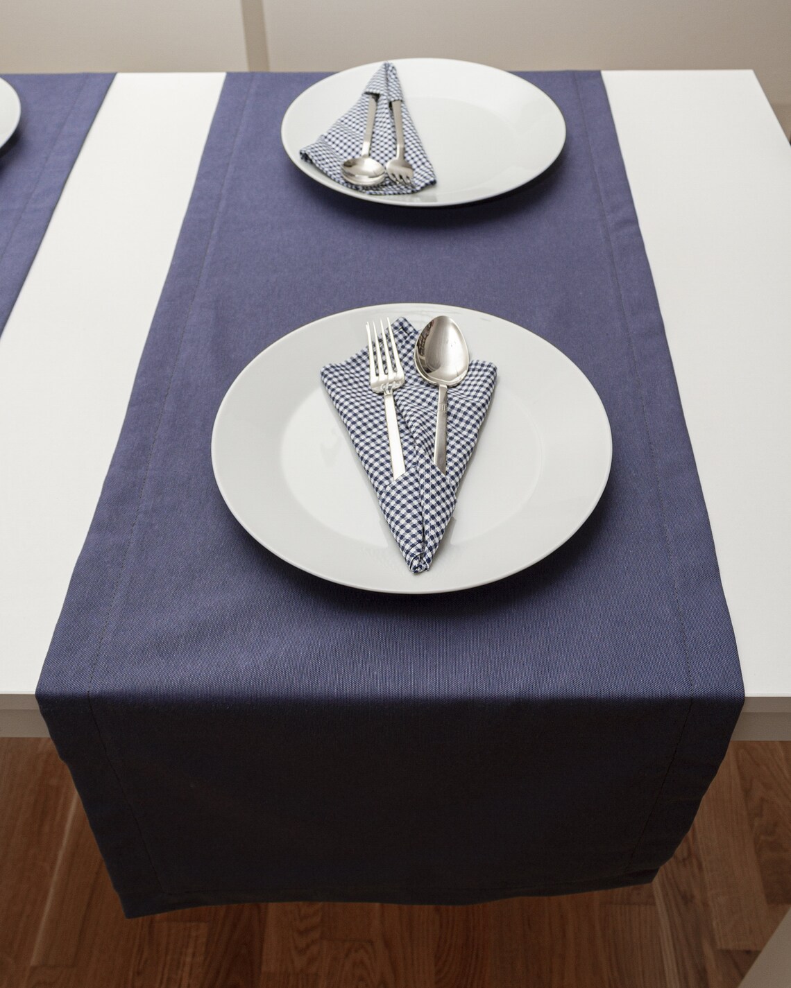 Modern Table Runner, Denim Blue Runner, Modern Dining Room Table Runner ...