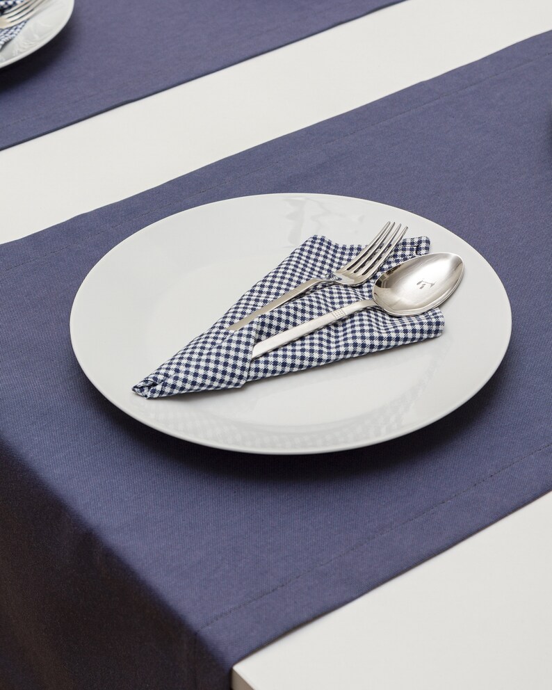 Modern Table Runner, Denim Blue Runner, Modern Dining Room Table Runner ...