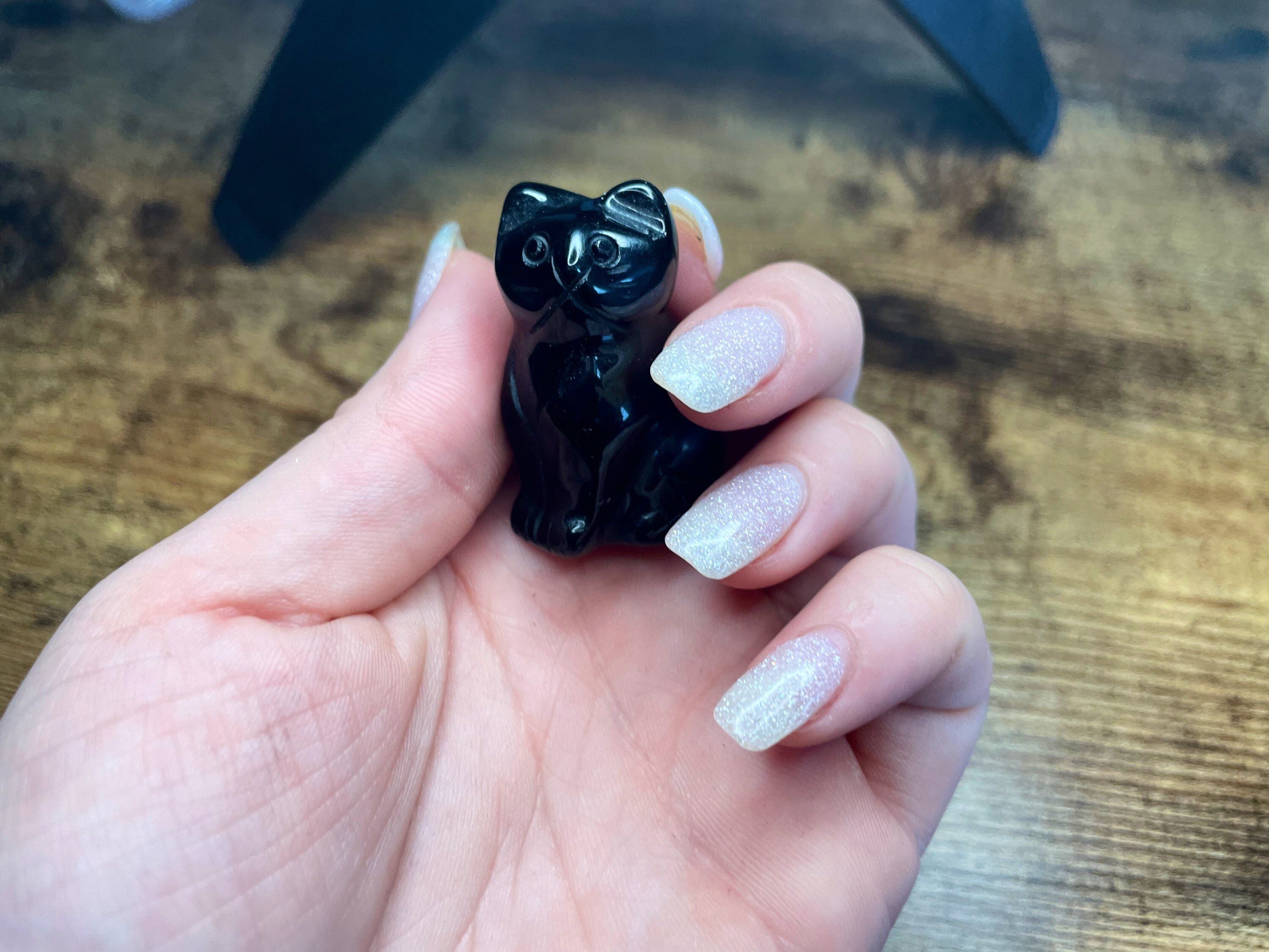 Black Obsidian Cat Crystal Black Cat Figurine Crystal - Etsy