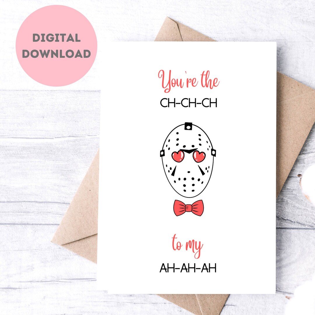 PRINTABLE - Jason Voorhees Friday the 13th Valentines Day Love ...