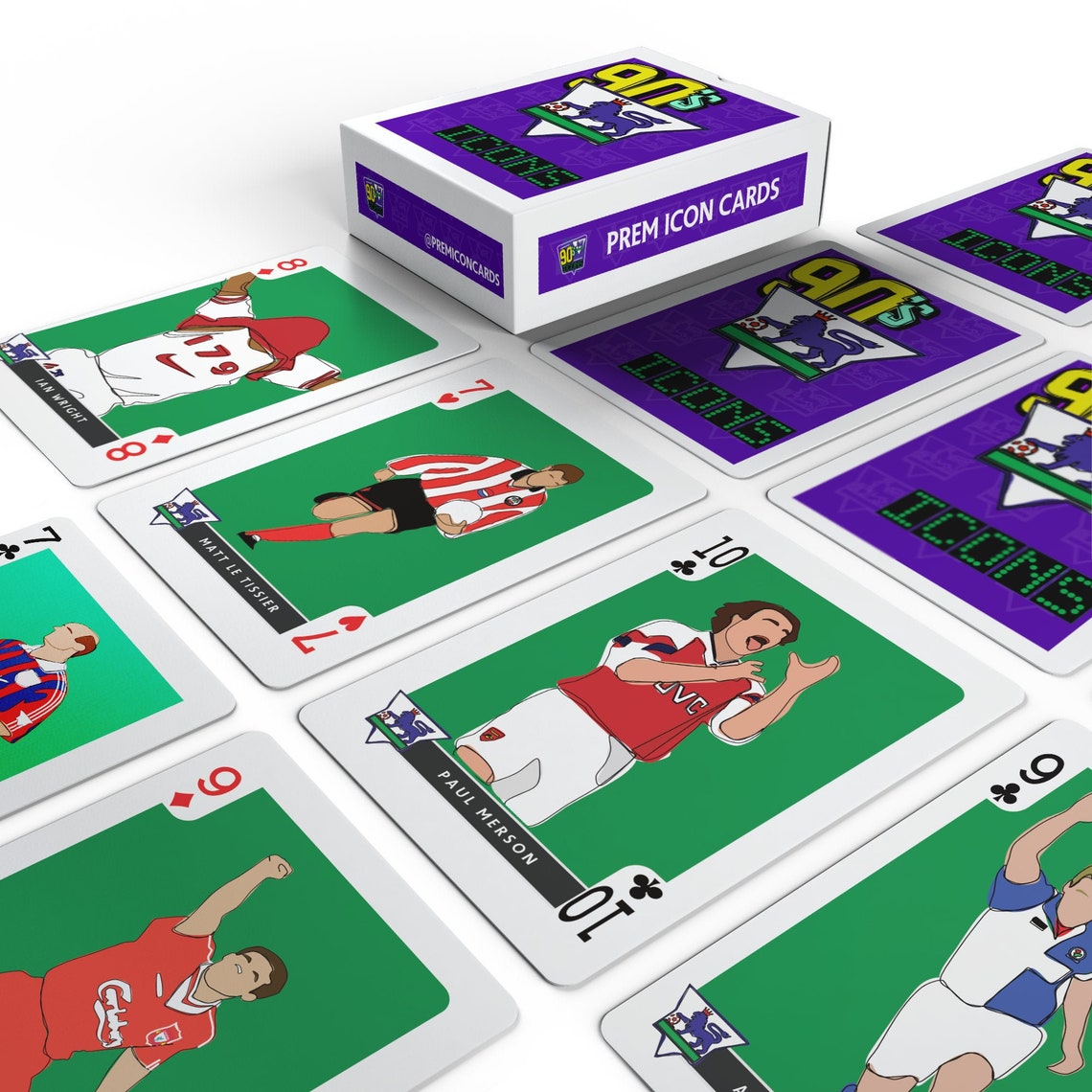 PREM ICON CARDS Playing Cards of 90's Football Icons - Etsy UK