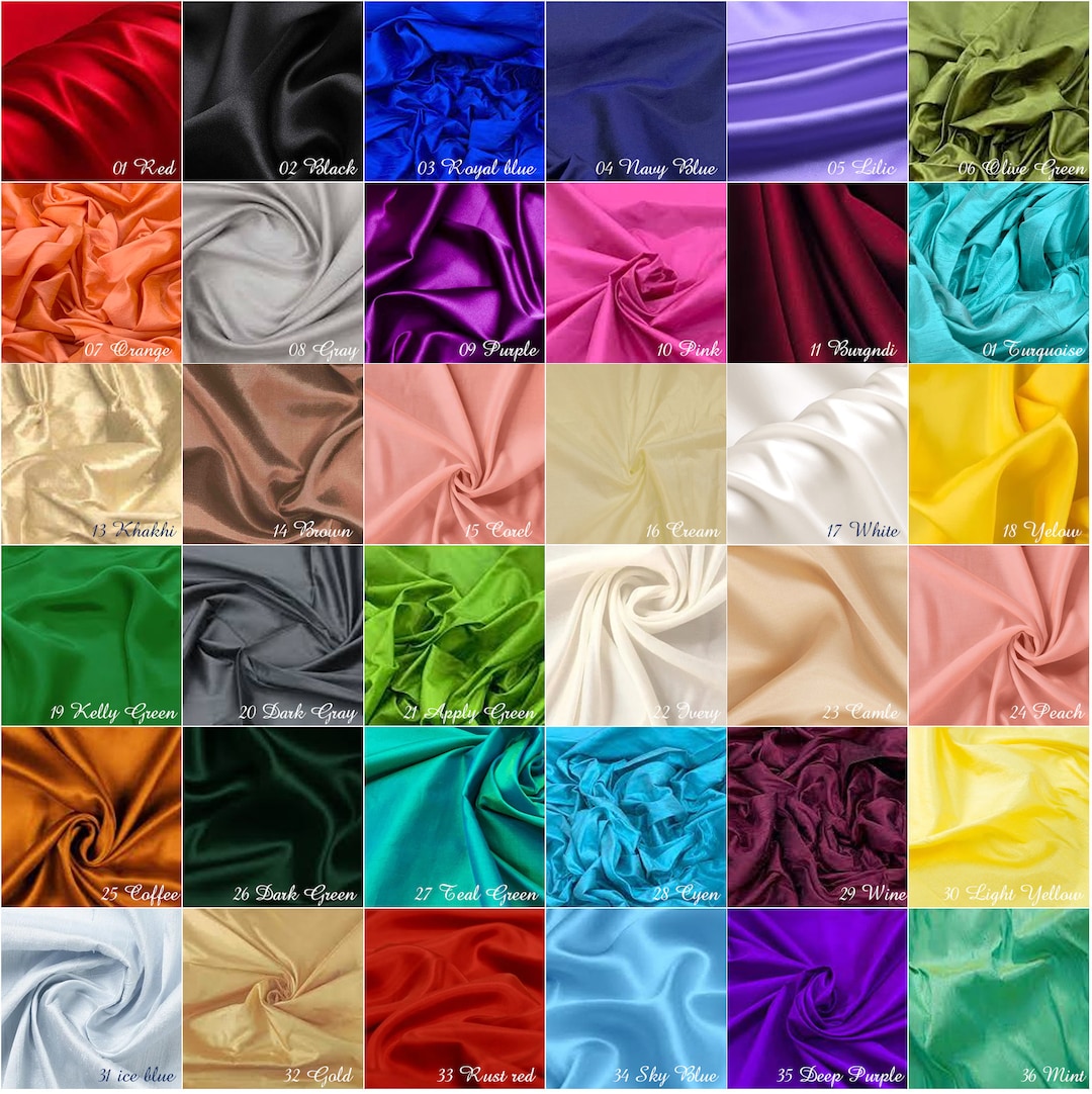 36 Color Pure Silk Fabric, 100% Pure Silk Fabric, Wedding Silk, Silk ...