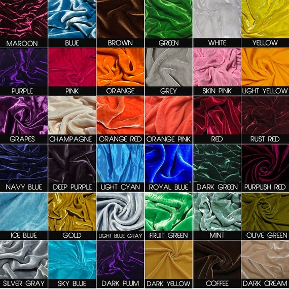 30 Color Silk Velvet Fabric Velvet Silk Fabric Plain Velvet | Etsy