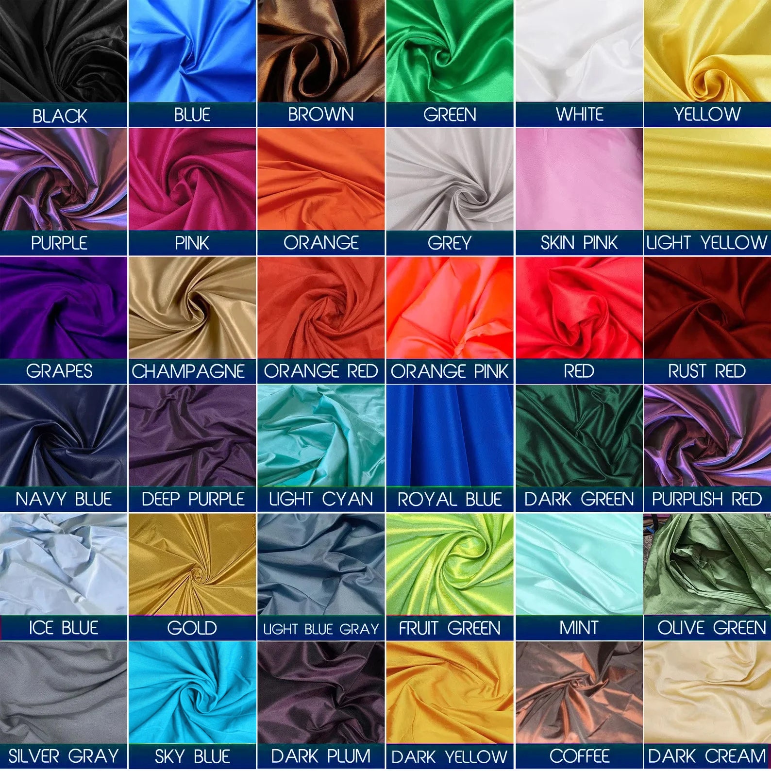 25 Color Silk Taffeta Fabric Taffeta Silk Fabric Plain - Etsy