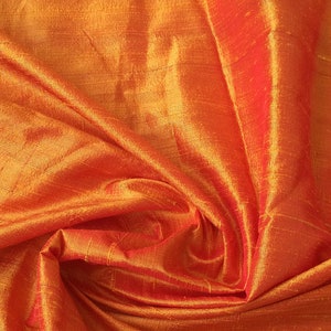 Orange Silk Dupioni Silk Fabric Orange Silk Dupioni Fabric - Etsy