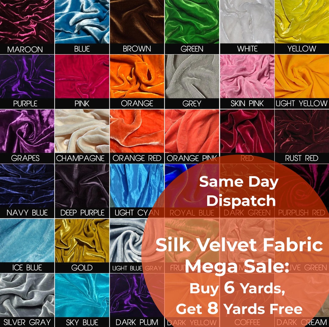 30 Color Silk Velvet Fabric Velvet Silk Fabric Plain Velvet - Etsy