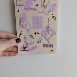 Aerial Silks Stickers, Hand-painted Paper Stickers, Scrapbook Planner ...