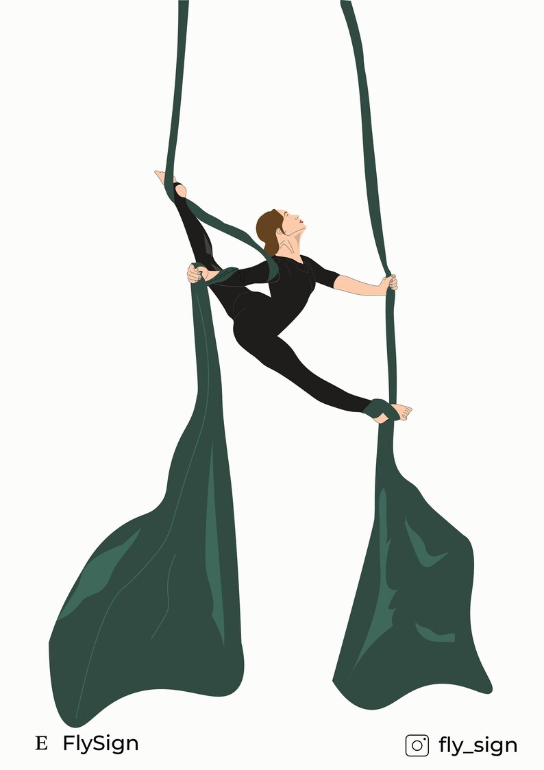 Aerial Silks Colouring. Digital Download Coloring Page. Aerial ...