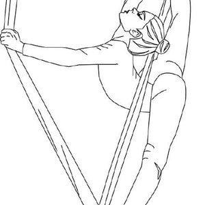 Custom Aerial Silks Wall Decor, Aerialist Drawing, Aerialist Postcard ...