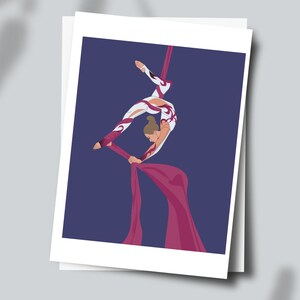 Aerial Silks Wall Decor, Aerialist Drawing - Etsy
