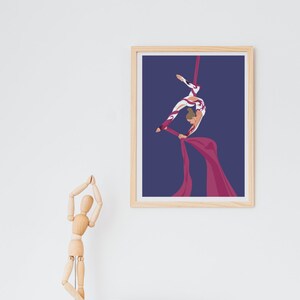 Aerial Silks Wall Decor, Aerialist Drawing - Etsy