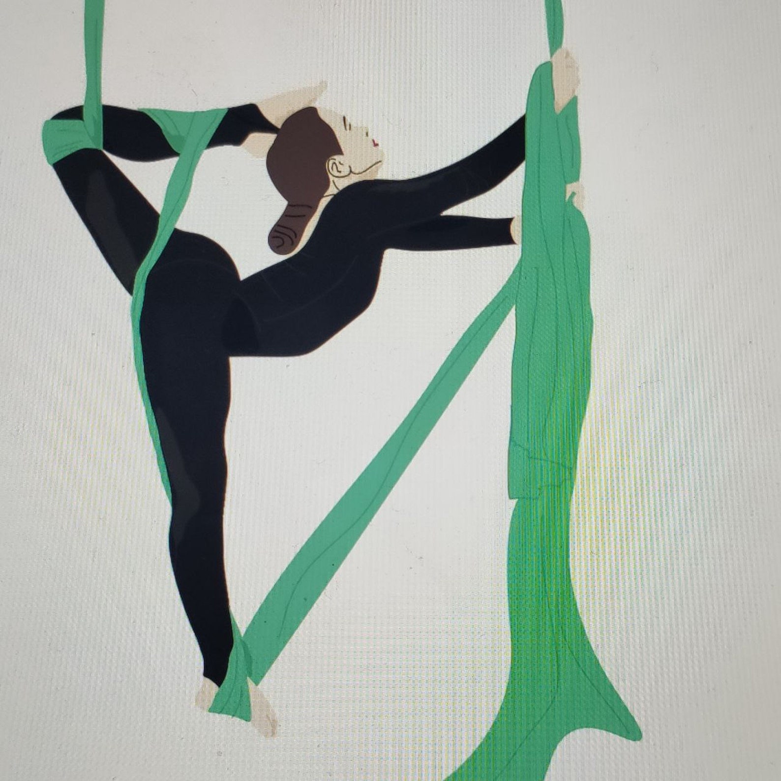 Custom Aerial Silks Wall Decor, Aerialist Drawing, Aerialist Postcard ...