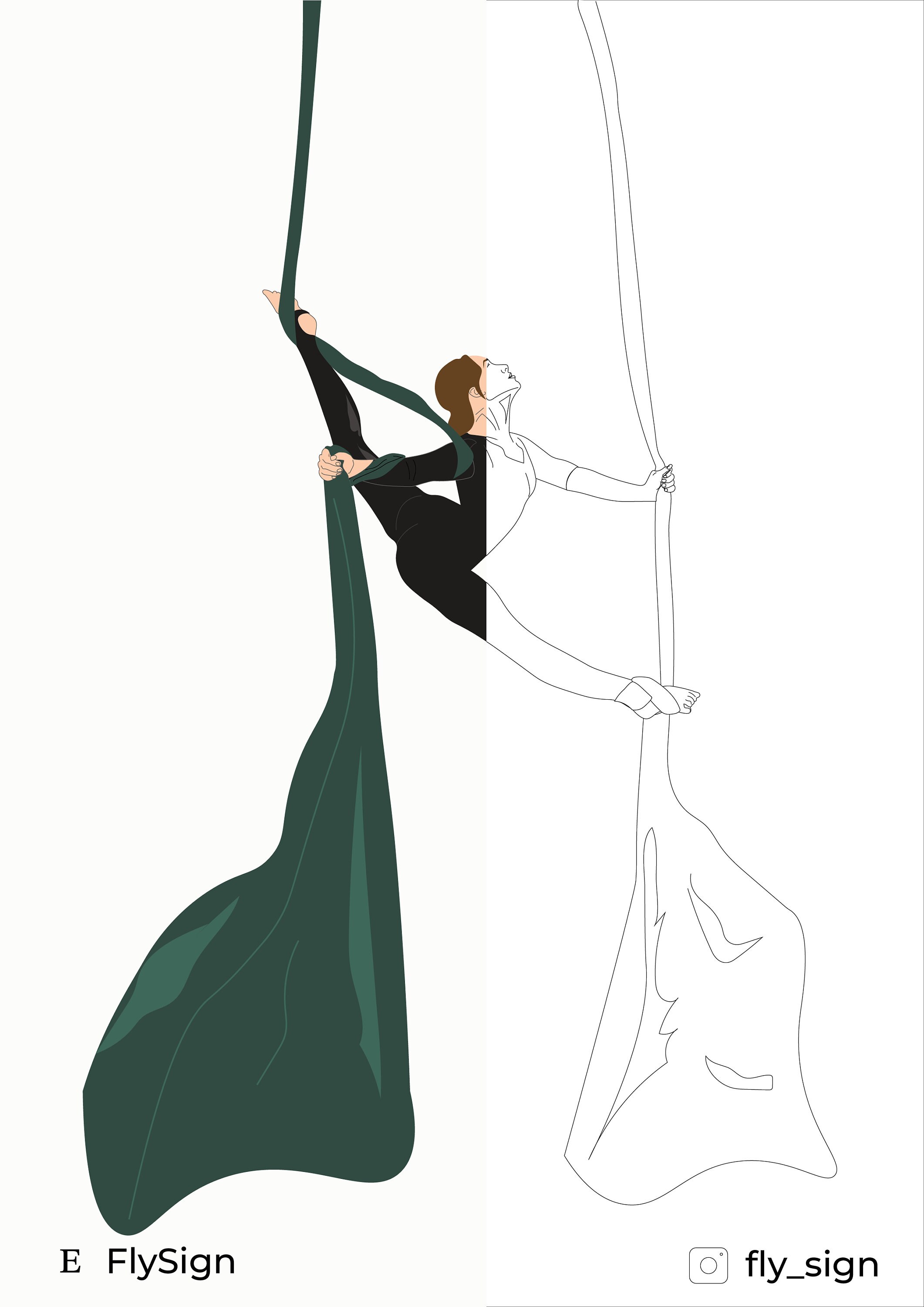Aerial Silks Colouring. Digital Download Coloring Page. Aerial ...