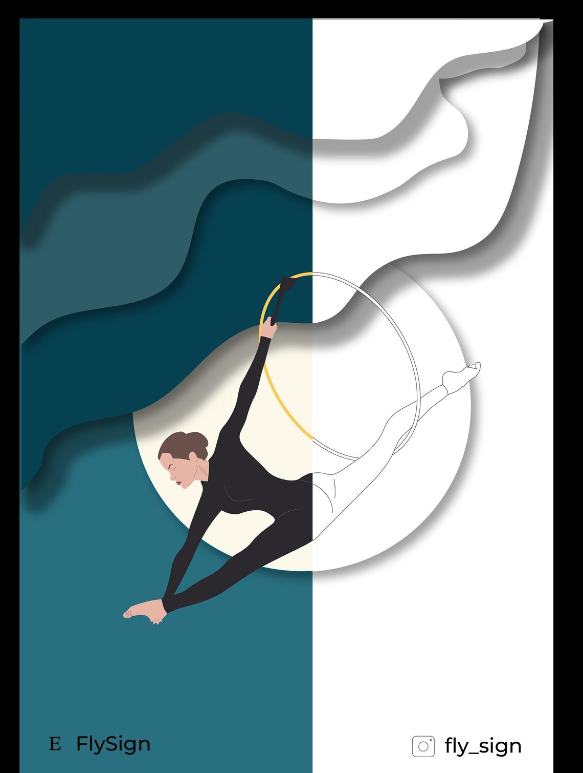 Aerial Hoop Coloring. Digital Download Colouring Page. Lyra Colouring ...