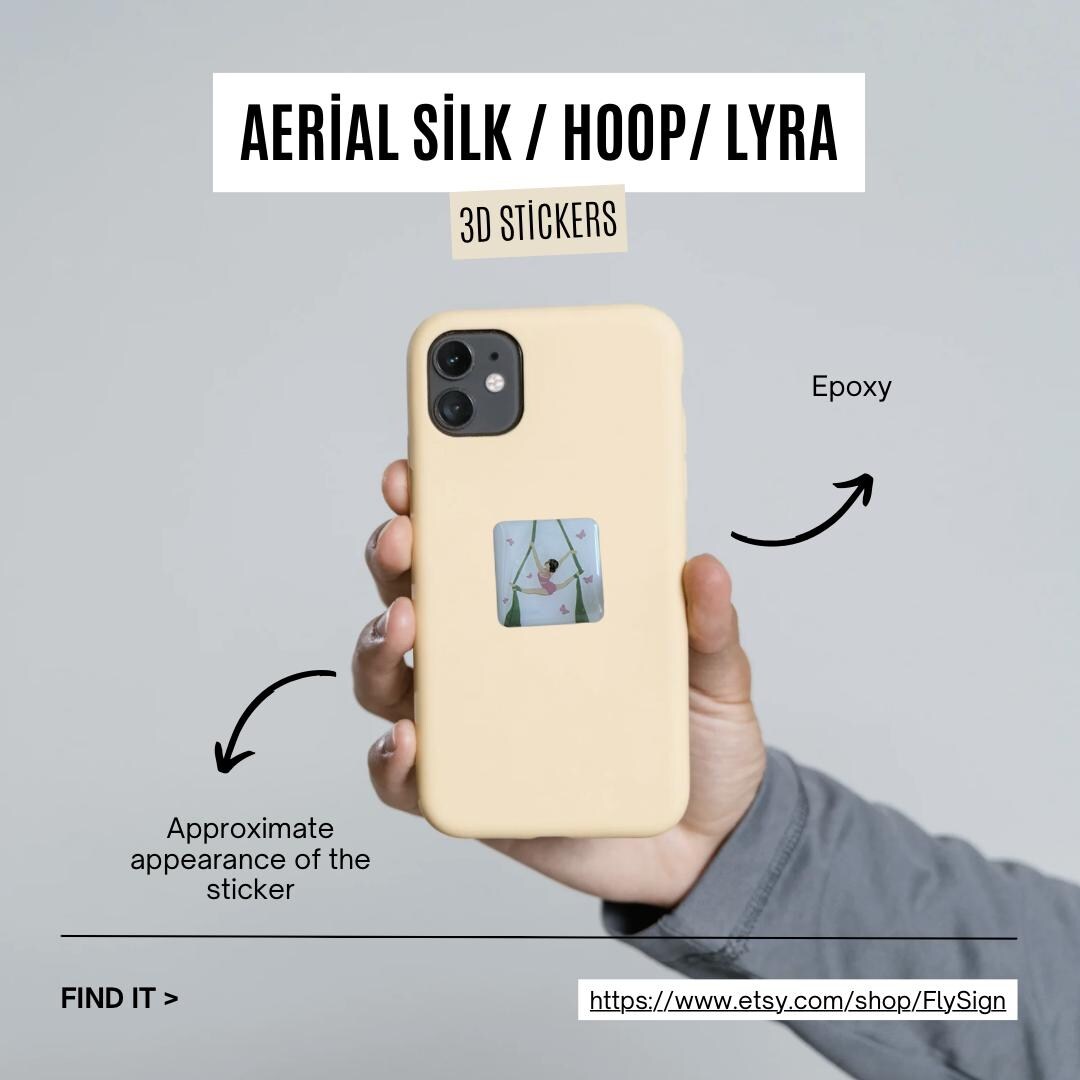 Aerial Hoop Stickers, 3D Sticker for Phone, Laptop. Gift for Aerialist ...