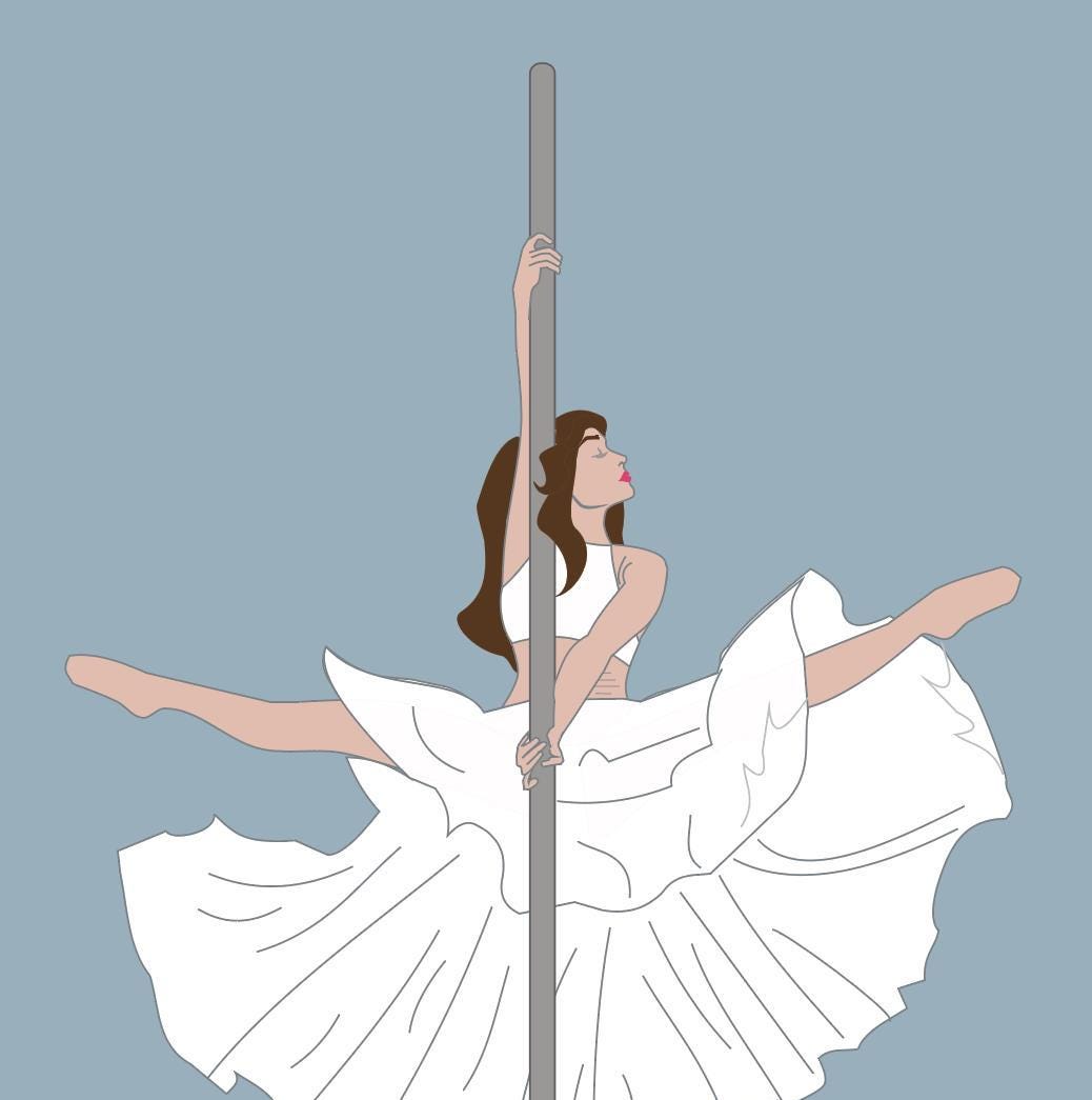 Pole Dancer Colouring. Digital Download Coloring Page. Circus Coloring ...