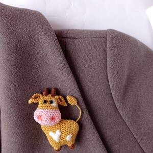 2 in 1 PATTERNS Fatty Bulls Toys + Cow Magnet Keychain Small Toy Brooch ...