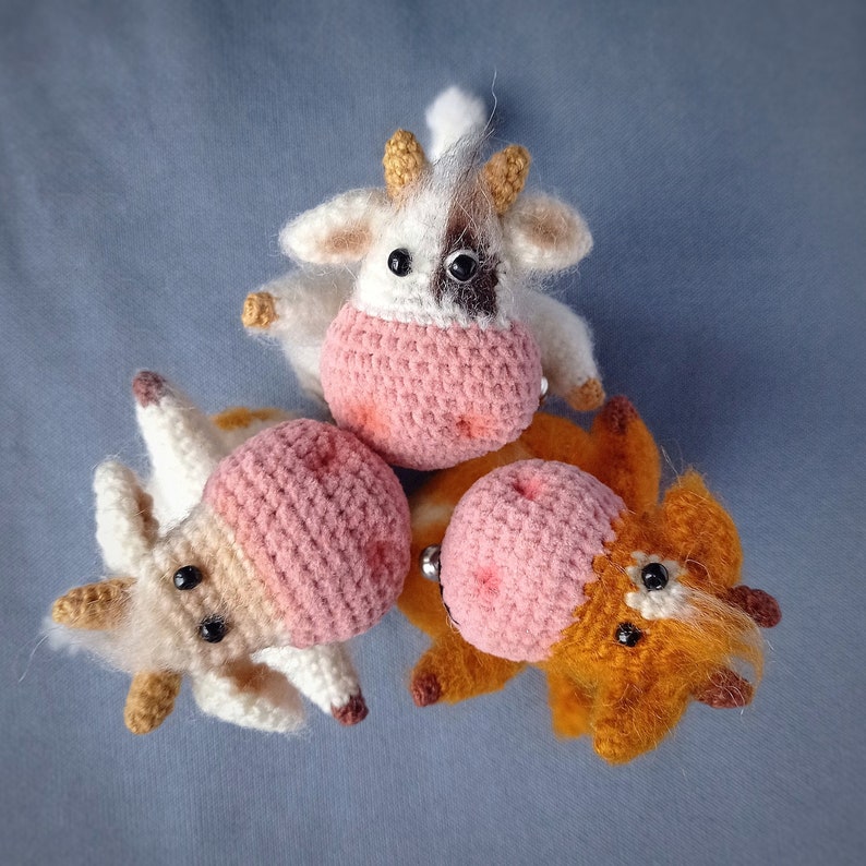 2 in 1 PATTERNS Fatty Bulls Toys Cow Magnet Keychain Small | Etsy