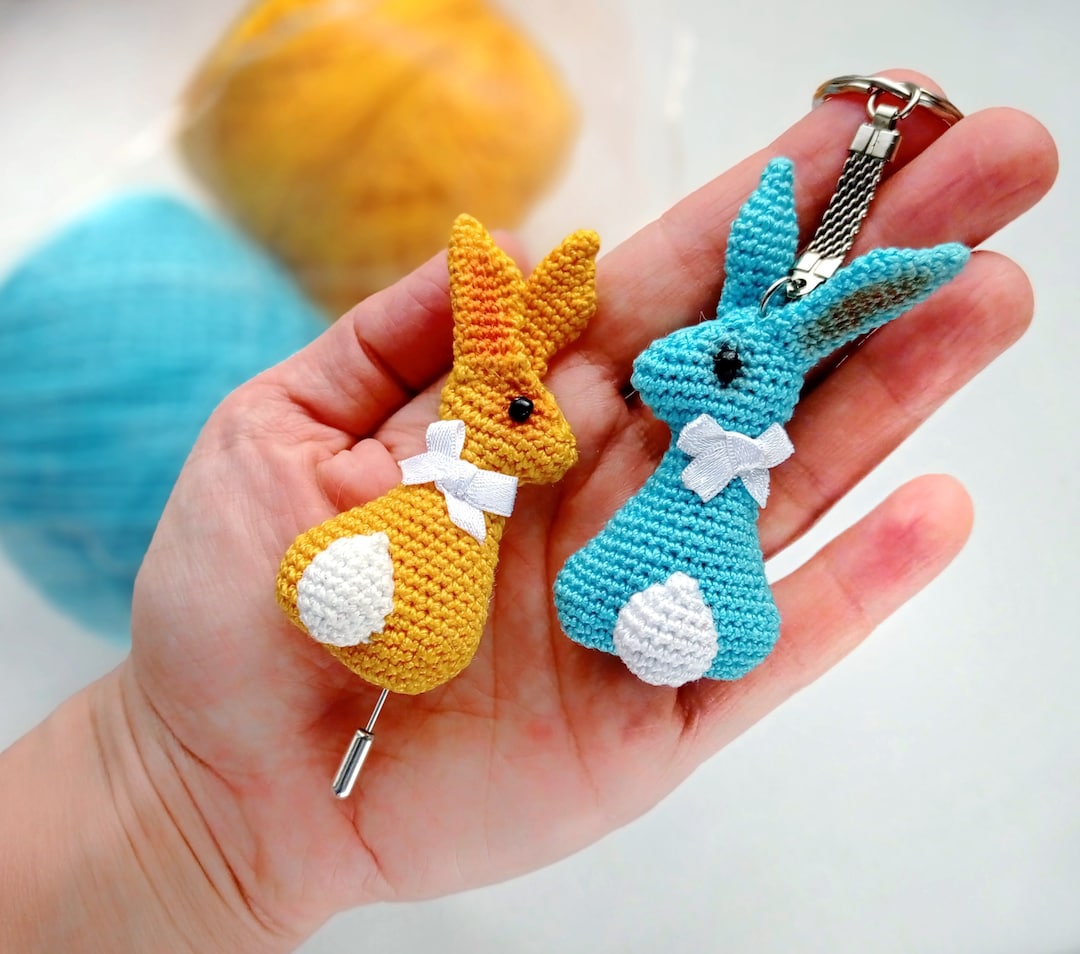 PATTERN Bunny Keychain Crochet PDF Amigurumi Stand With - Etsy