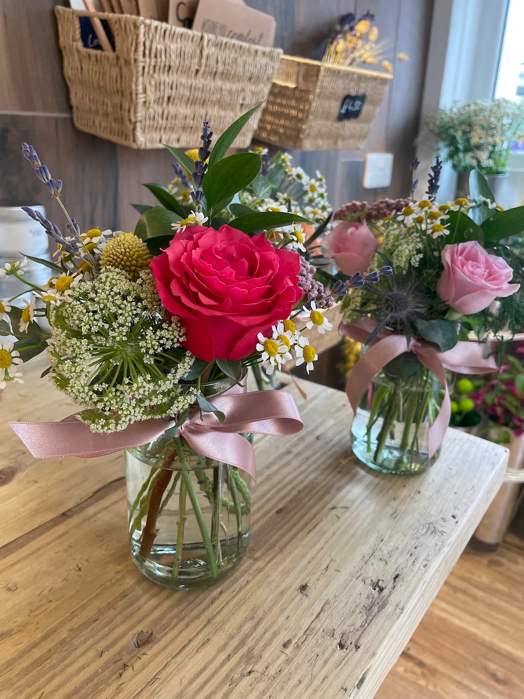 Seasonal Jam Jar Posy. Posy in a Jam Jar. Small Posy. Seasonal Flowers ...
