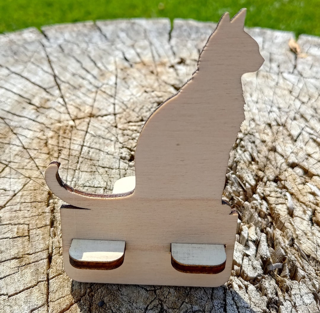 Phone Stand Laser Cut File. Plywood Phone Stand. Wooden Phone Stand ...