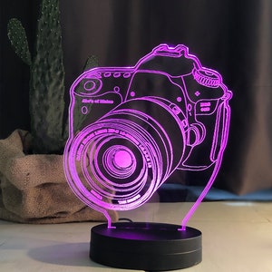 Camera Led Lamp Photographer Gift, 3D Illusion Lamp, Night Light for ...