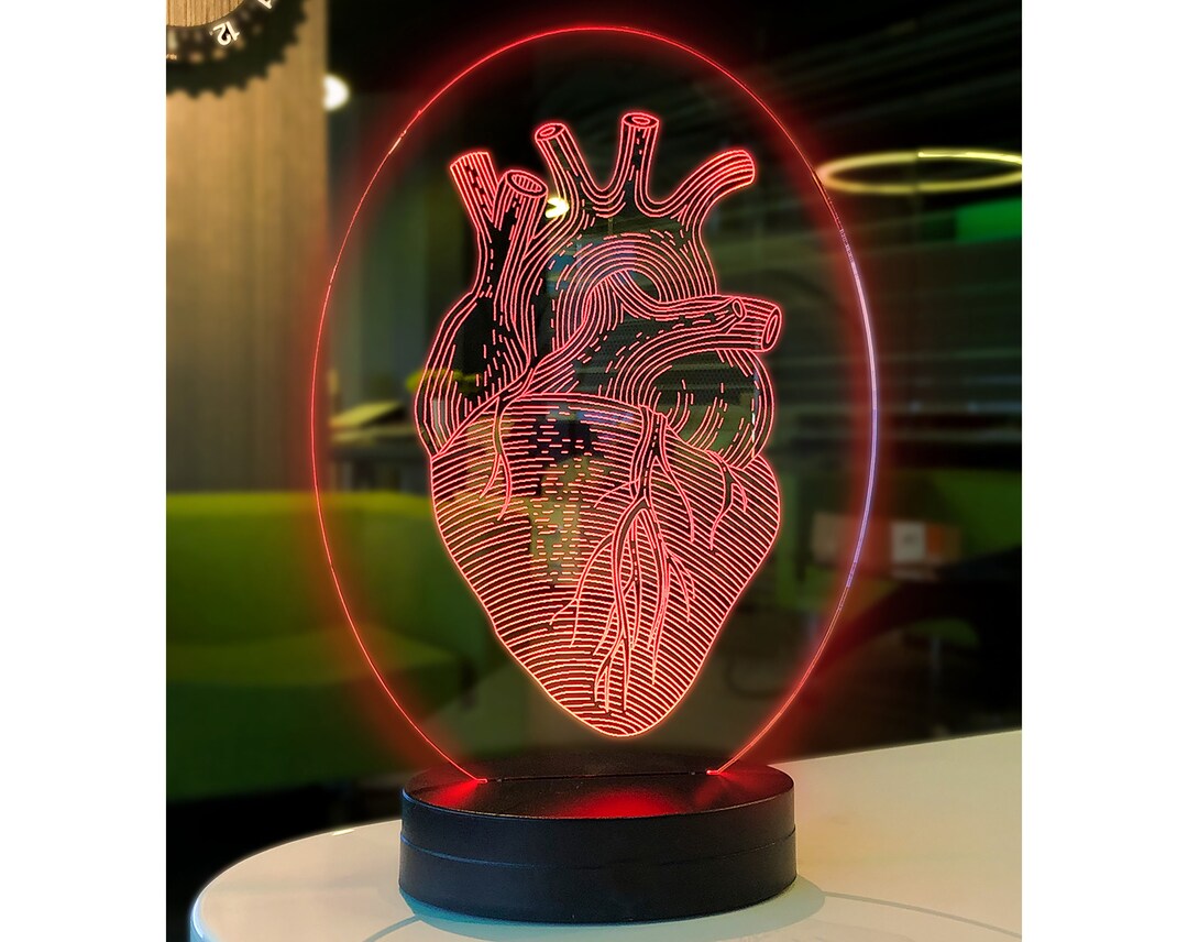 Heart Night Lamp, Cardiology 3d Gift, Heart Surgeon Night Light,unique ...