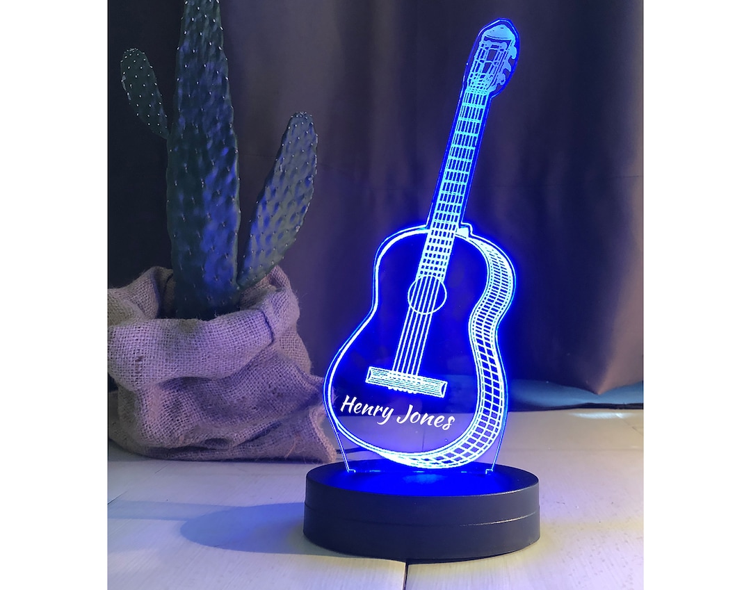 Personalize Guitar 3D Led Lamp, Instrument Night Light, Acrylic Guitar ...