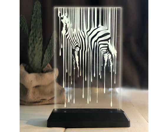 Zebra Custom 3D Illusion Design Desk Lamp Animal Colorful Led - Etsy