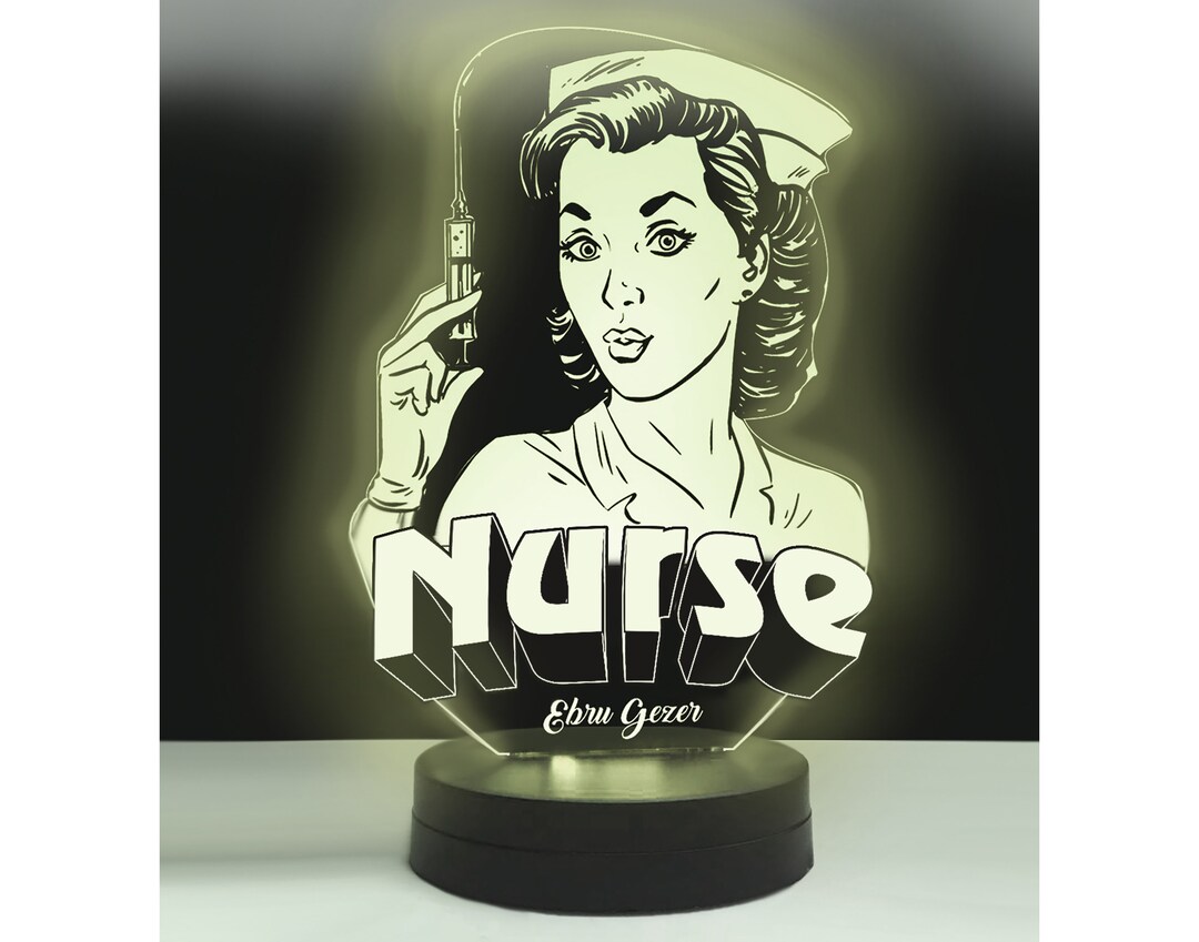 Personalized Nurse Led Lamp, Laser Engraving Custom Lamp, 3D Led ...