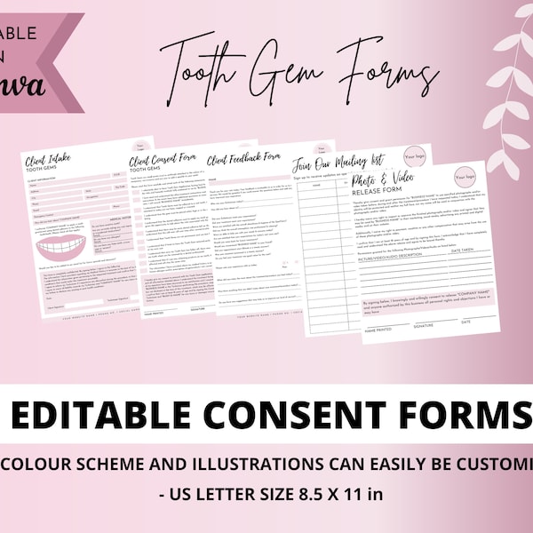 Printable Tooth Gem Consent Forms - Etsy