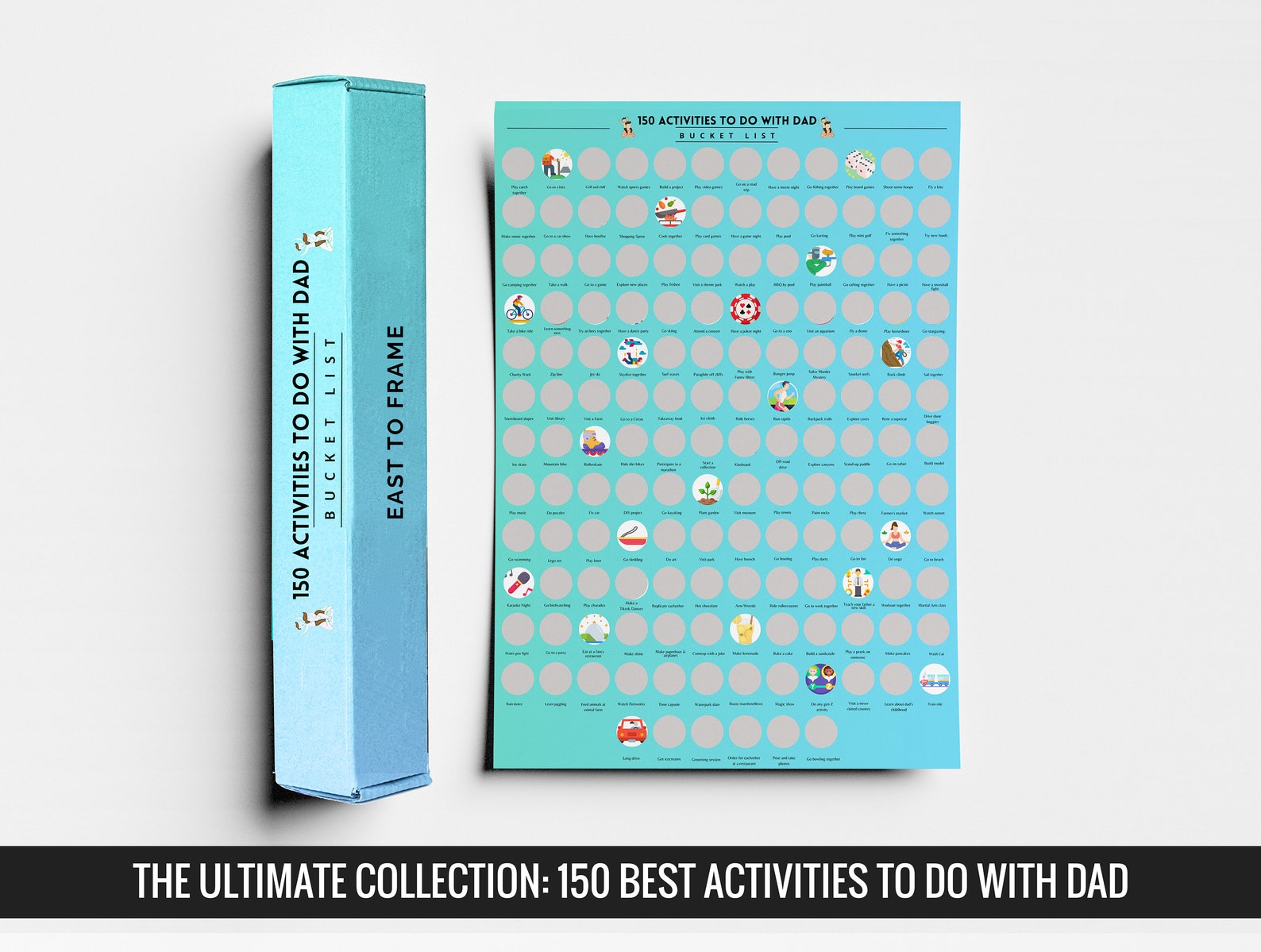 150 Activities to Do With Dad Scratch-off Poster, Father's Day Gift for ...