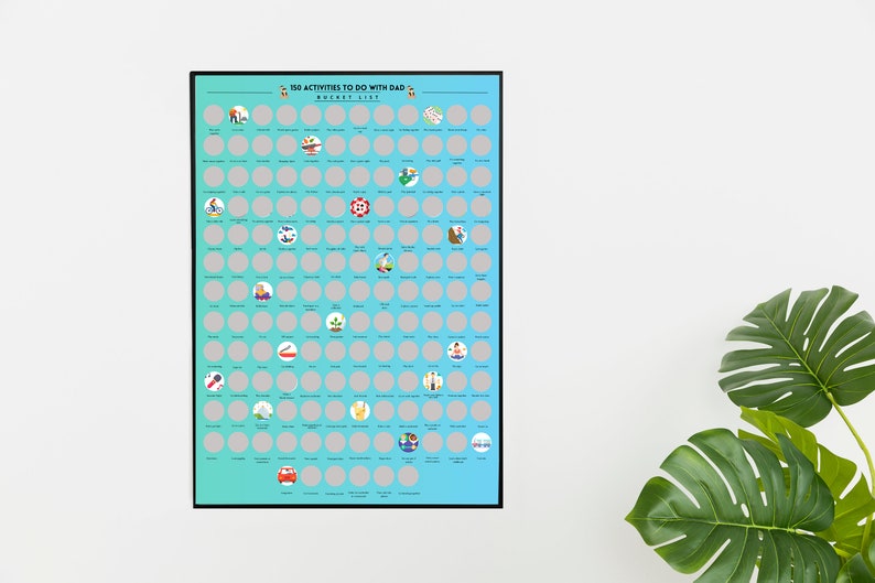 150 Activities to Do With Dad Scratch-off Poster, Father's Day Gift for ...