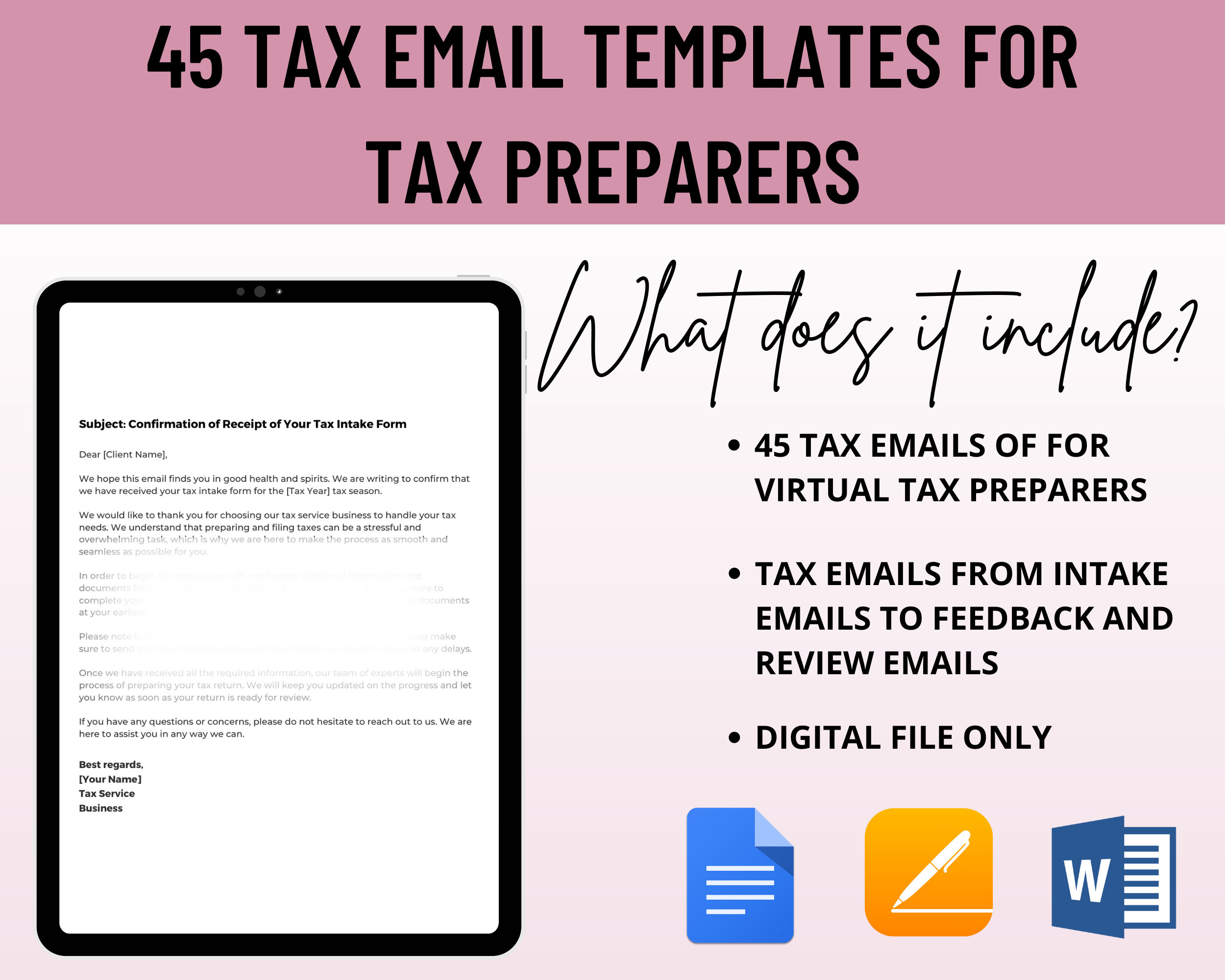 Tax Preparation Email Templates. Tax Preparer Bundle, 45 Email ...
