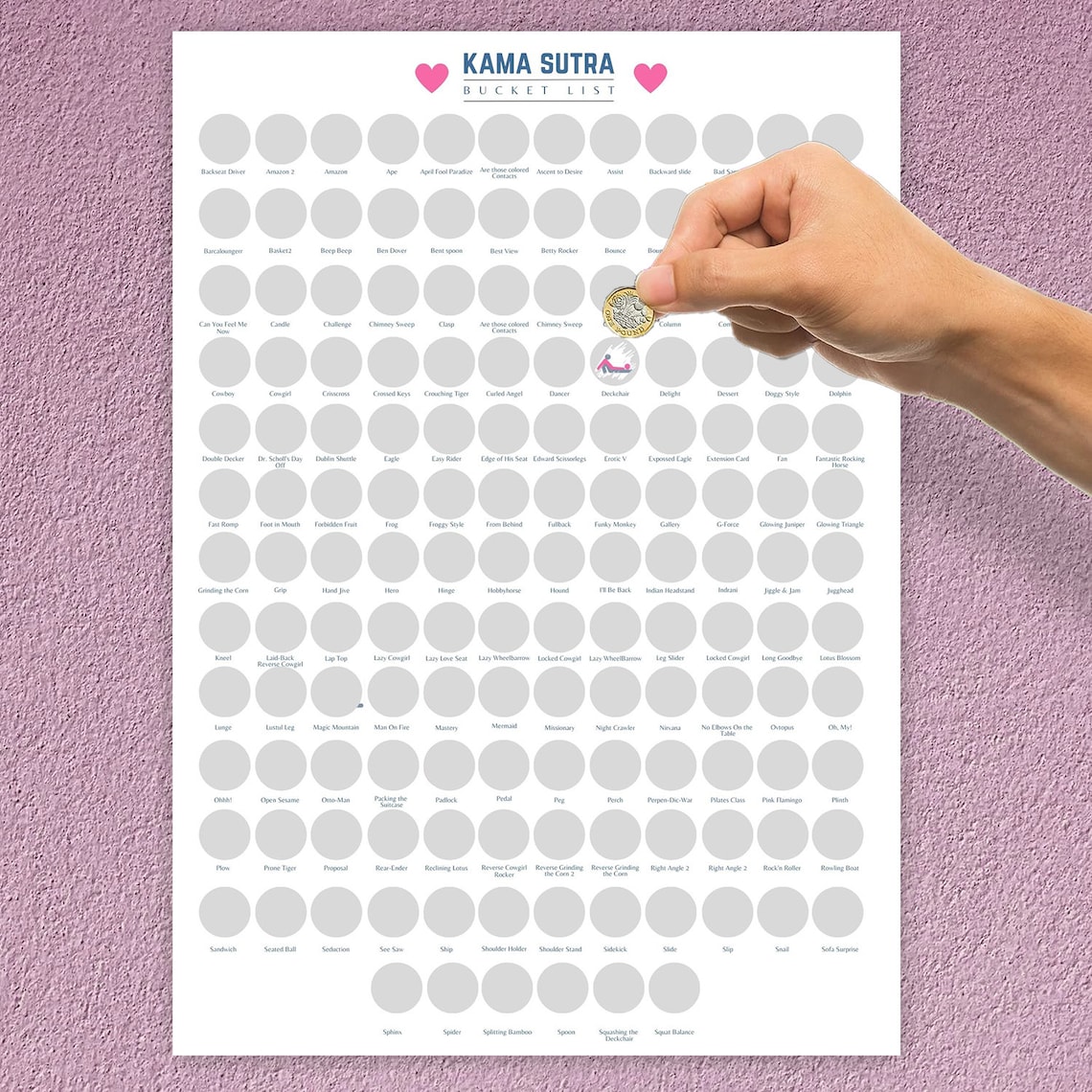 150 Scratch-off Kama Sutra Positions Posters, Couples Gift, Couples ...