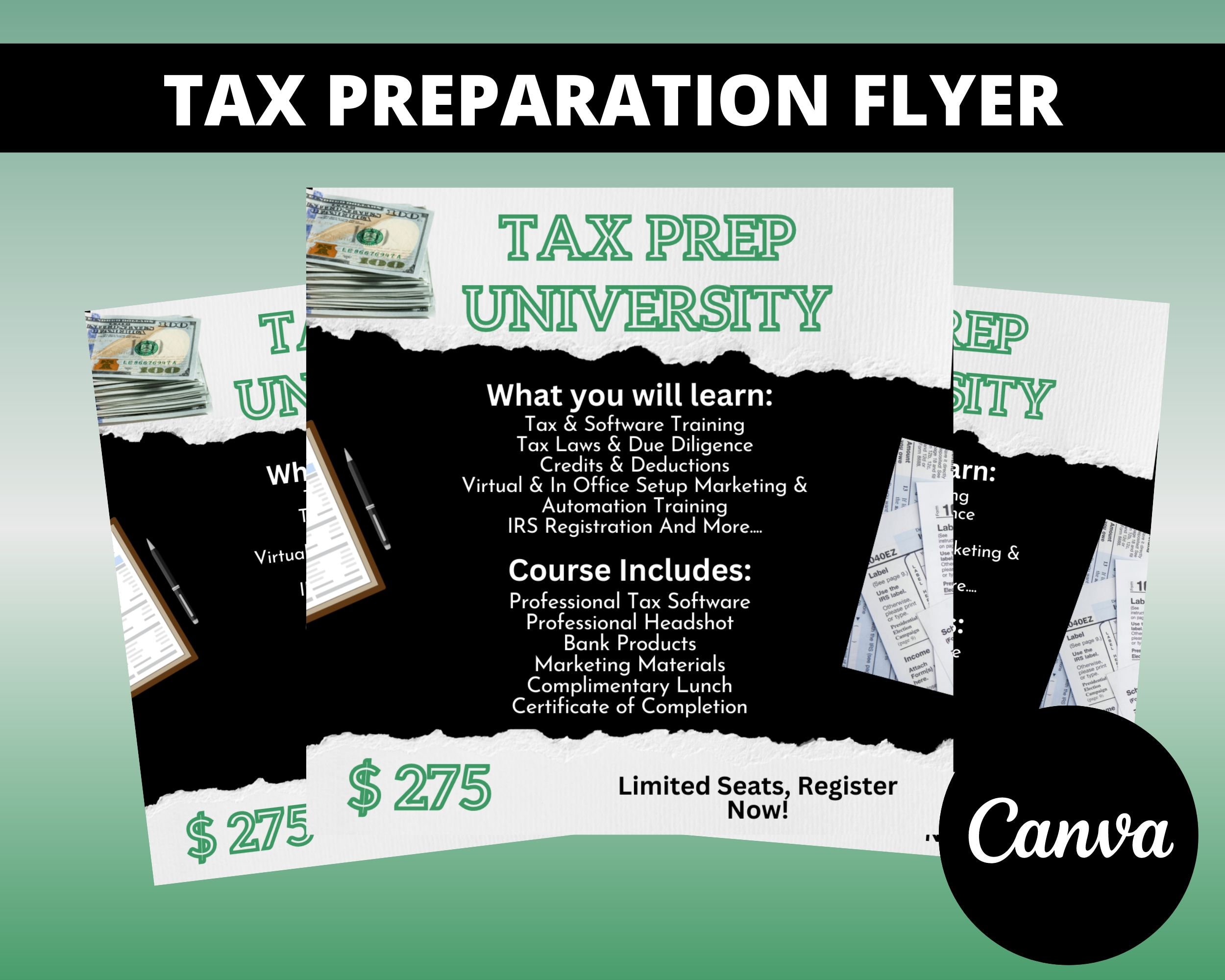Tax Preparation and Tax Preparation Instagram Flyer Templates. Social ...