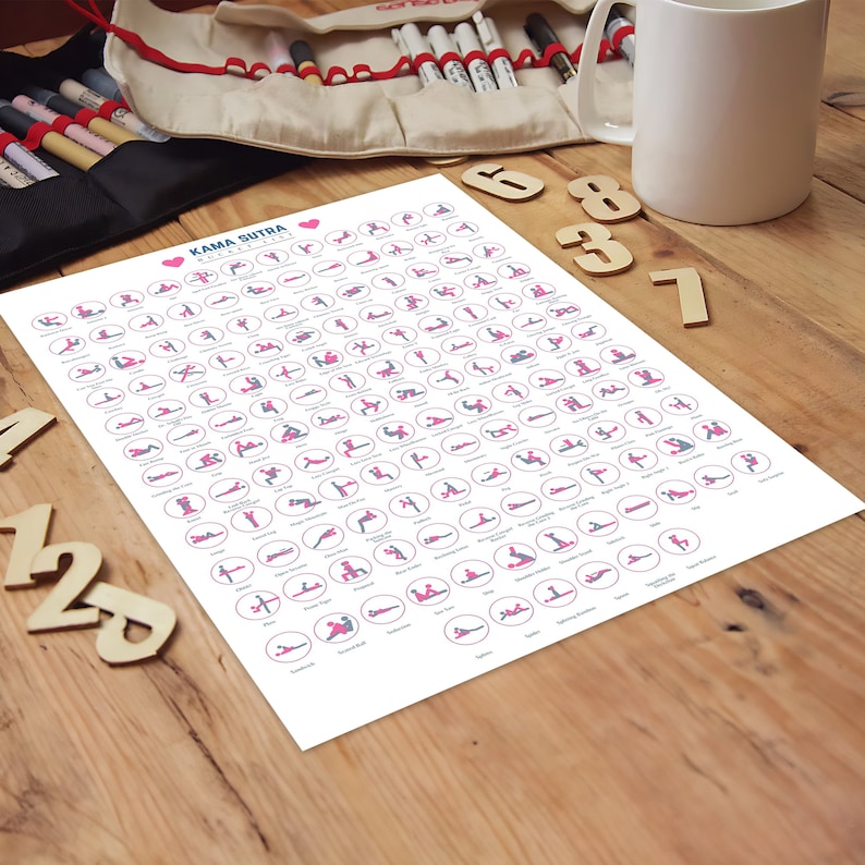 150 Scratch-off Kama Sutra Positions Posters, Couples Gift, Couples ...