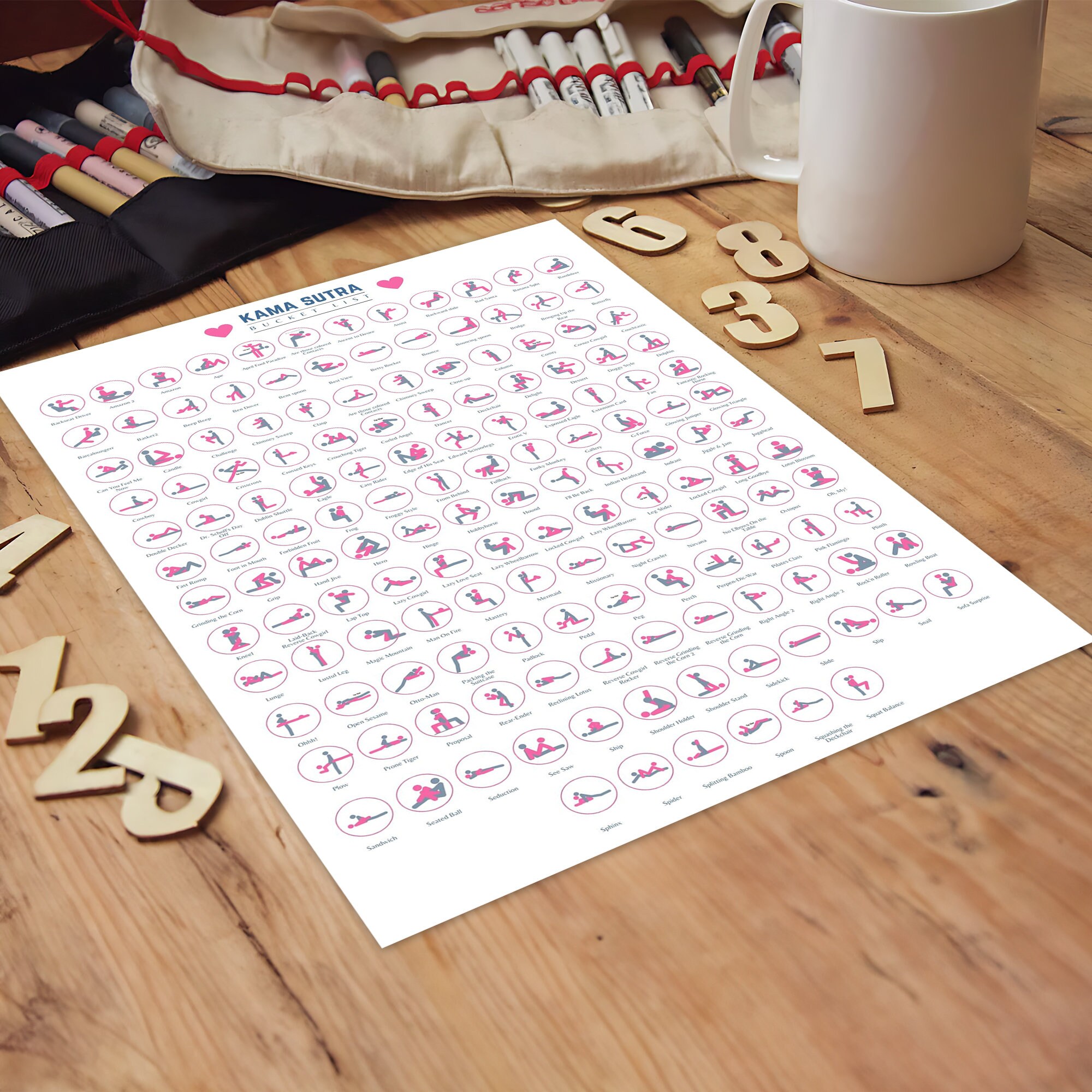 150 Scratch-off Kama Sutra Positions Posters, Couples Gift, Couples ...